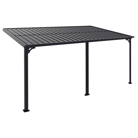 Veikous Ft W X Ft D Aluminum Patio Gazebo Lean To Wall Mounted