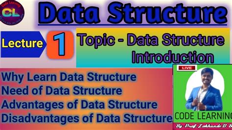 Data Structure Introduction Why Learn Ds Need Of Data Structure