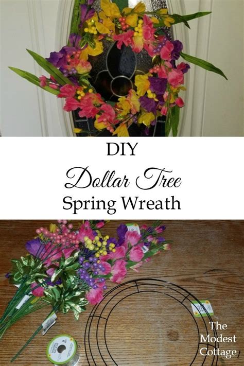 DIY Dollar Tree Spring Wreath The Modest Cottage Diy Spring Wreath