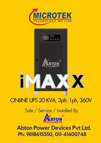 Microtek IMAXX 3 1 Ph 20 Kva 360V Online UPS 20000 VA At Rs 226000
