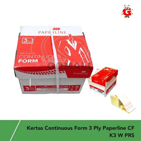 Jual Kertas CF K3 PRS Warna Continuous Form Paperline 3 Ply 9 5 X 11
