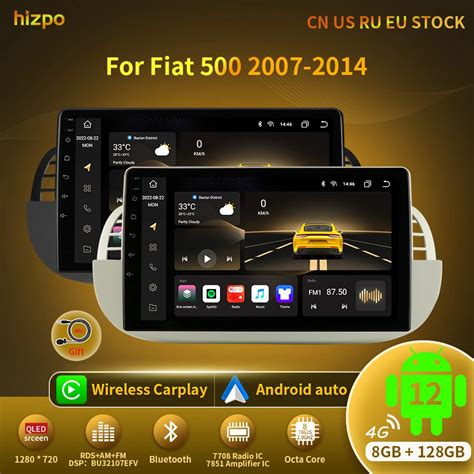 Hizpo 9 Android 12 8 128g Car Radio Stereo For Fiat 500 With Gps