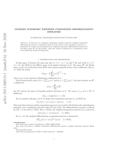 pdf complex symmetric weighted composition differentiation operators
