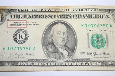 Hundred Dollar Bill Old Small Head Design Note From Frb Dallas