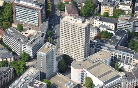 Frankfurt Am Main Aus Der Vogelperspektive Hochhaus Turmcenter Und