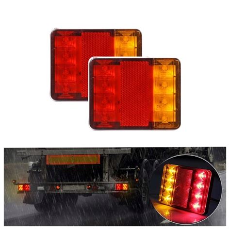 2x LAMPY TYLNE LED DIODOWE ZESPOLONE TYLNYCH DO PRZYCZEPY PRZYCZEPKI 12