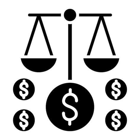 Ilustración negra sólida del glifo de la ley financiera Vector Premium