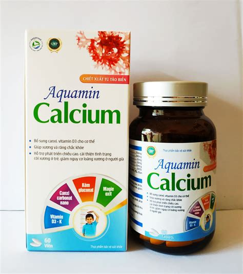 Viên uống bổ sung canxi vitamin D3 Aquamin Calcium hộp 1 lọ 60 viên