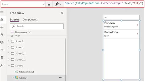 powerapps gallery control code sharepoint