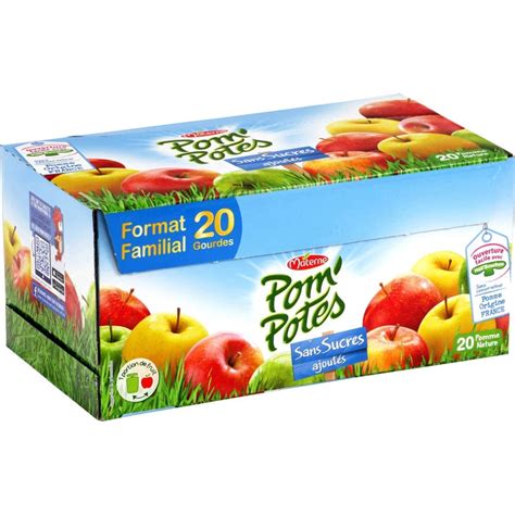Grossiste Compote gourdes Bio pomme nature sans sucres ajoutés 20x90g