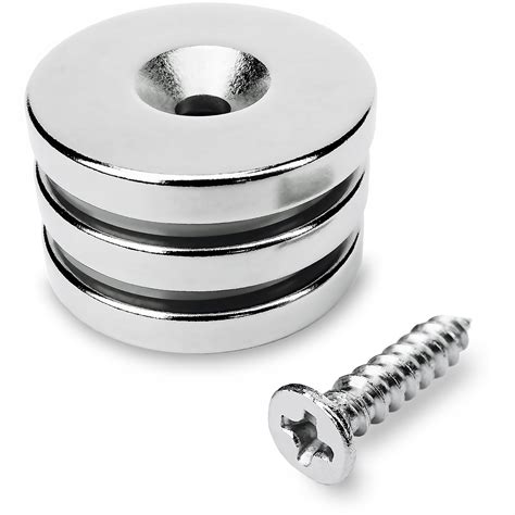 MAGNES NEODYMOWY Z OTWOREM POD WKRĘT 25x4 mm Okrągły Pierścieniowy 3