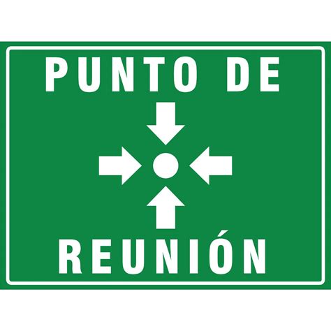Letrero En Estireno Calibre 40 De 20 X 30 Cms PUNTO DE REUNION