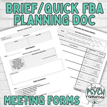 BRIEF FBA BIP Process BUNDLE By School Psych Resource Shop TPT