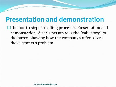 Presentation On Steps In The Selling Process