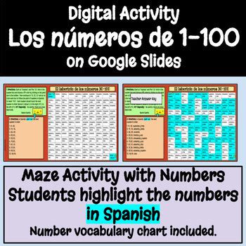 El Laberinto Numbers Maze In Spanish 1 100 Digital Practice On