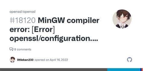 MinGW Compiler Error Error Openssl Configuration H No Such File Or