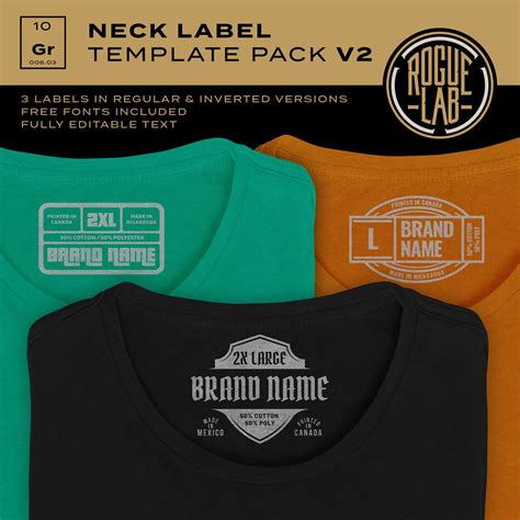 Neck Label Template Pack V2 Etsy