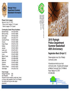 Fillable Online Raleighnc RPD Basketball Raleighnc Fax Email Print