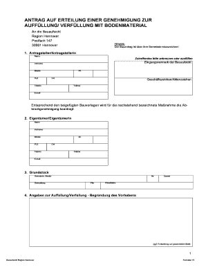 Ausfüllbar Online ANTRAG AUF ERTEILUNG EINER GENEHMIGUNG ZUR AUFFLLUNG