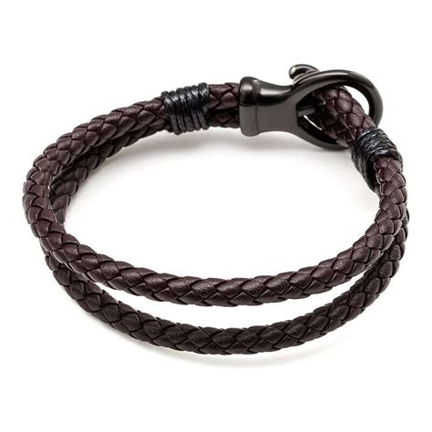U S Polo Assn Skórzana bransoletka w kolorze ciemnobrązowym GLAMI pl