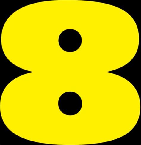 The Number Eight Is Yellow With Black Dots
