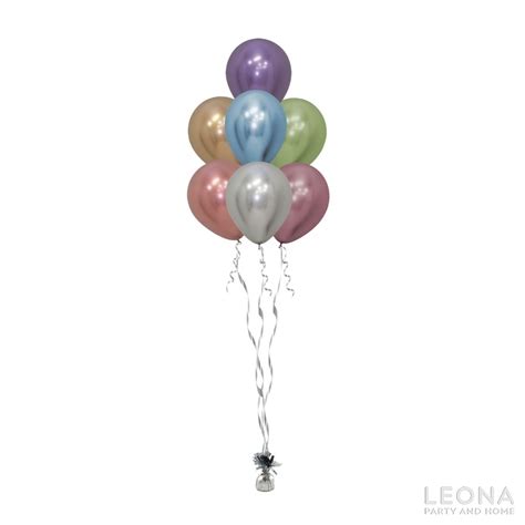7pc Latex Balloon Bouquet Chrome Colour Leona Party And Home