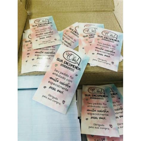 Cartão de Agradecimento 50 unidades Tag Shopee Brasil