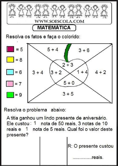 Atividades de Matemática para imprimir para Séries iniciais