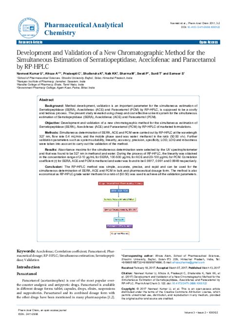 pdf development and validation of a new chromatographic method for the simultaneous estimation