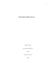 Understanding Confidence Intervals Docx 1 Understanding Confidence