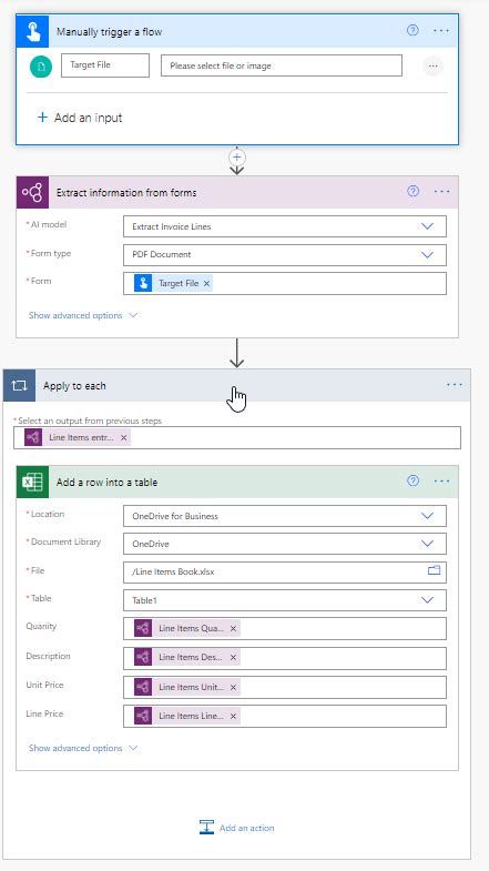 extract tabular data from pdf using ai builder form processing power apps extract field