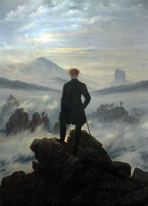 Caspar David Friedrich Wanderer Above The Sea Of Fog Greetings Card