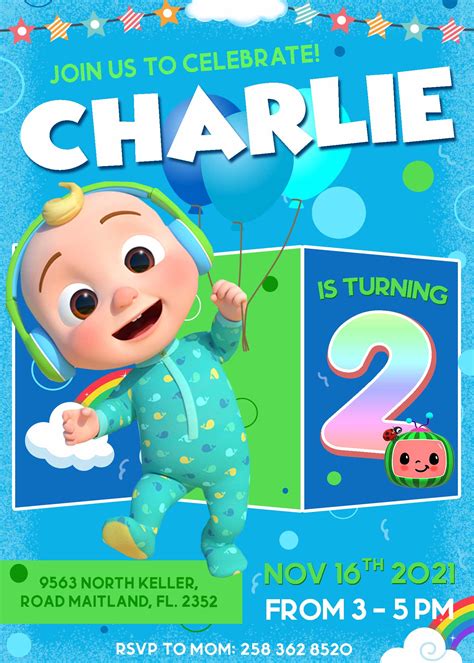 Cocomelon Birthday Card Diy Printable Cards