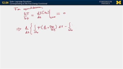 Euler Lagrange Equations Corresponding To The Free Energy
