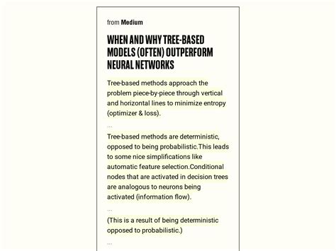 when and why tree based models often outperform neural networks data science briefly