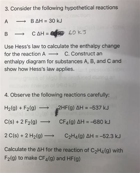 Solved 3 Consider The Following Hypothetical Reactions A Chegg