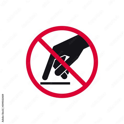Do Not Touch Prohibited Sign Forbidden Modern Round Sticker Vector