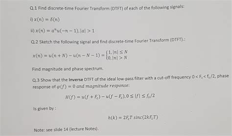 solved q2 1 find discrete time fourier transform dtft of