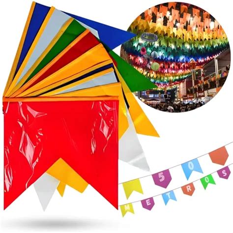 Bandeirinha Festa Junina De Pl Stico Metros Rea Externa Mercadolivre