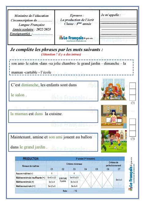 Examen Production Crite Me Ann E Nouveau Programme Avec Correction