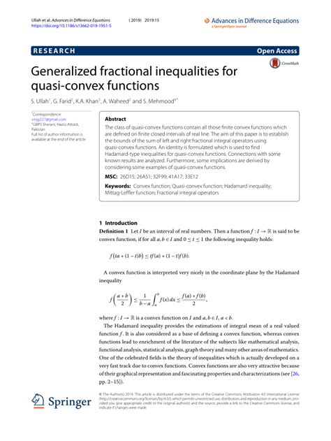 pdf generalized fractional inequalities for quasi convex functions
