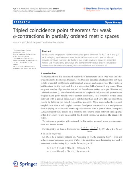 pdf tripled coincidence point theorems for weak φ contractions in partially ordered metric