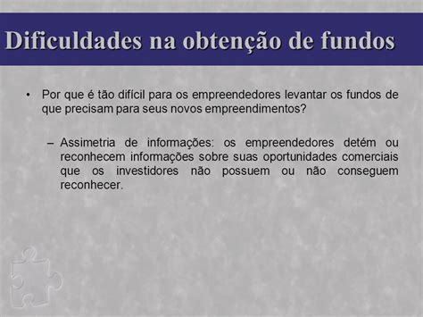 Criação e desenvolvimento de novos negócios Tema Financiando novos