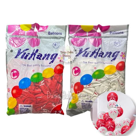 Jual Balon Latex Merah Putih DIRGAHAYU RI Balon 17 Agustus Perpack Isi