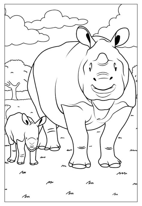 Desenhos De Rinoceronte Para Colorir E Imprimir