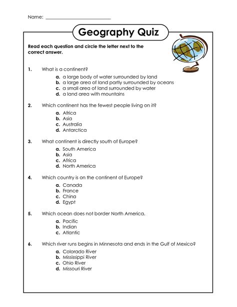 Grade 7 Geography Term 1 Worksheets