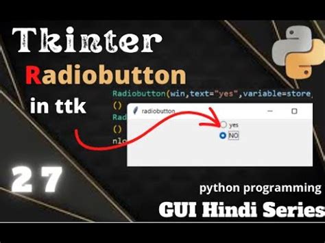 Radiobutton In Tkinter 27 Python Programming GUI Hindi Series