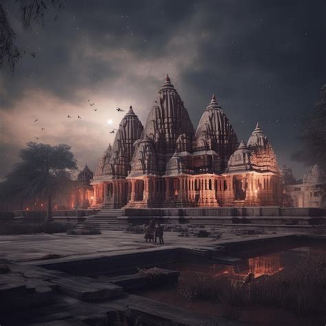 Premium Photo A Beautiful Cinematic Shot Of Ram Mandir Ayodhya