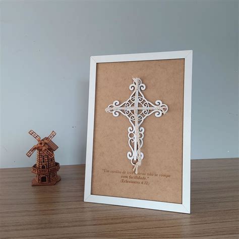 Quadro cordão de Três Dobras 30x20cm Elo7 Produtos Especiais