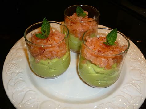 Verrine avocat saumon fumé Les délices de Thé